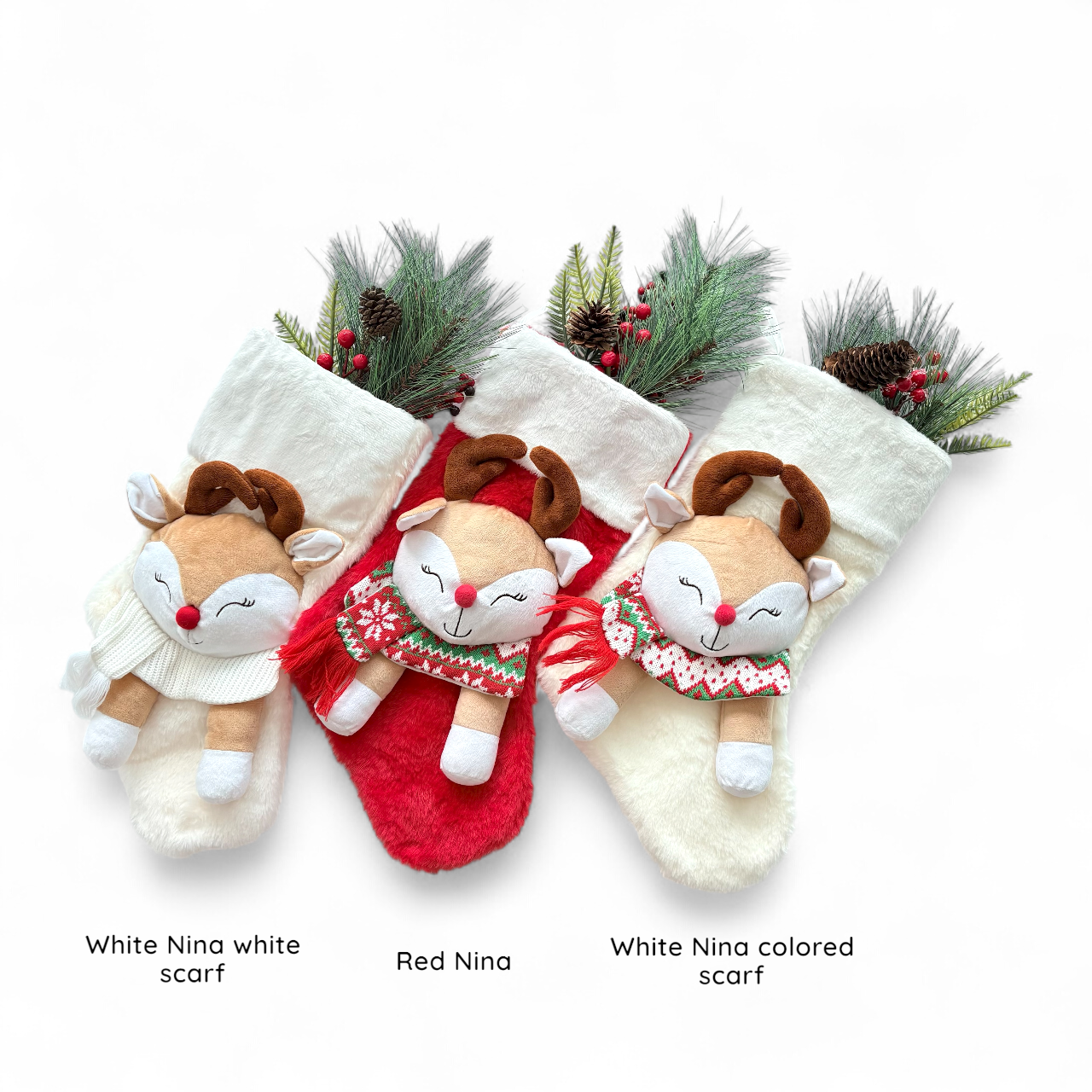 Christmas Stocking 3D Animal Plush Characters for Family, Kids and Pets ...